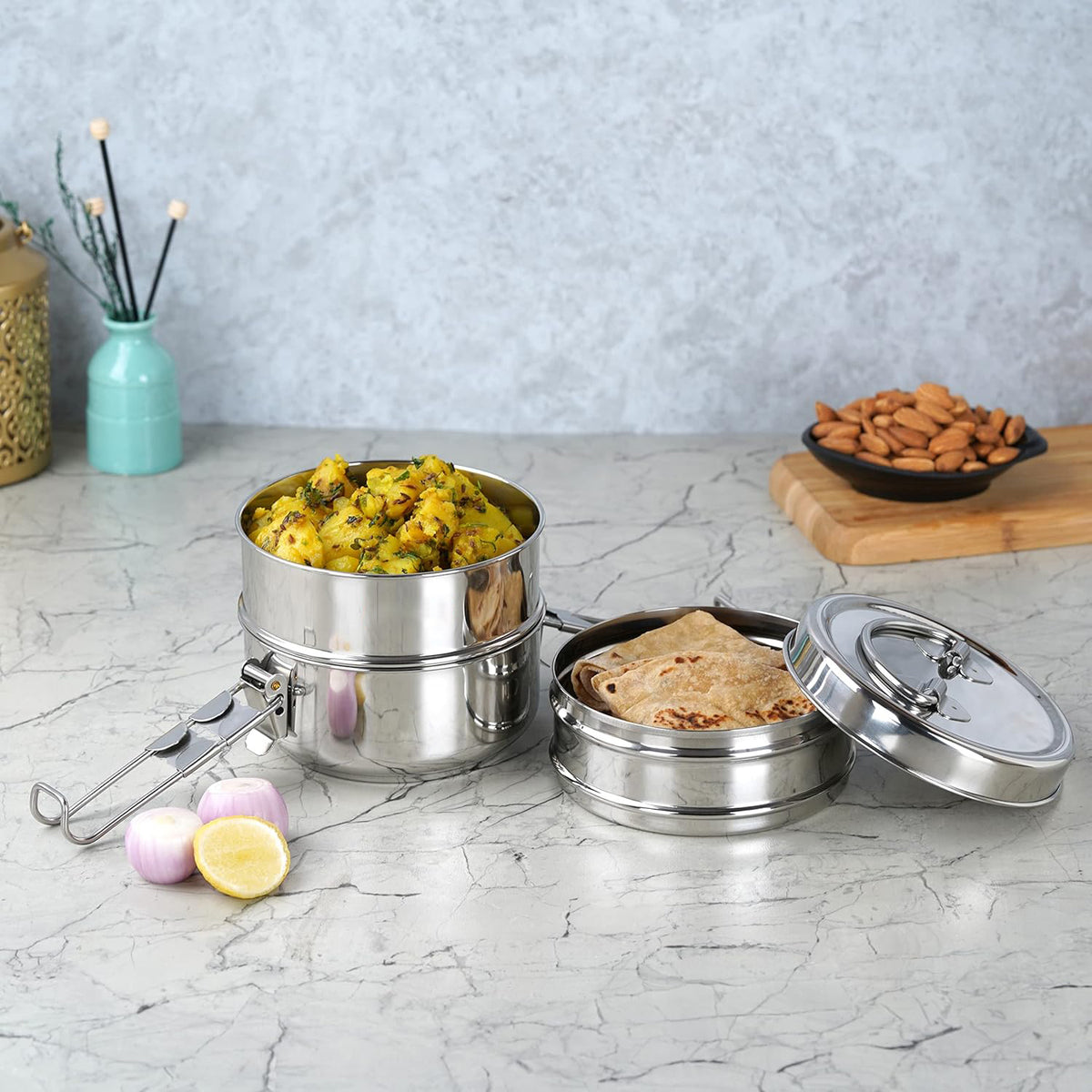 Stainless Steel Storage Tiffin (3 Tier) – Marine Home