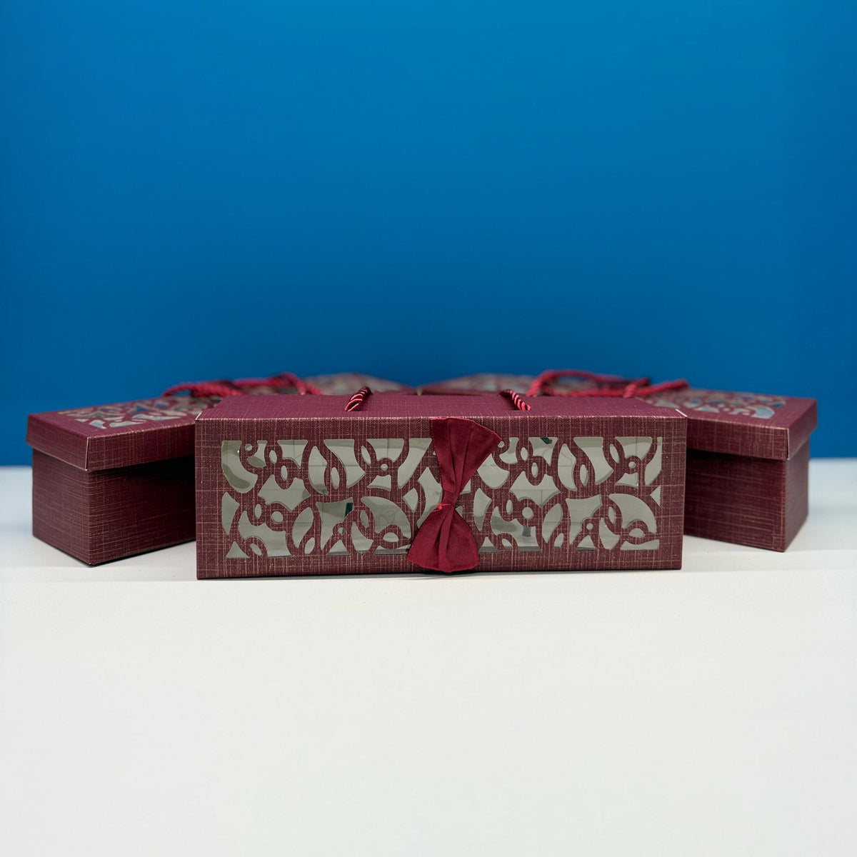 Smart Laser Cut Large Carry On Maroon Gift Box – Marine Home